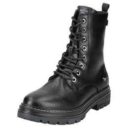 Mustang Shoes Schnürstiefelette »Stiefelette Lederimitat« Schwarz 38 38 Verschluss: Schnürung