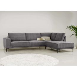 Places of Style Ecksofa »Polsterecke Oland, Struktur, Flachgewebe, Luxus-Microfaser, Boucle« L-Form, 289 cm, Wellenunterfederung, Skandi-Design,...