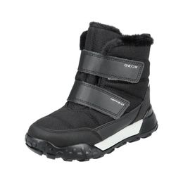Geox Stiefelette »Stiefelette Lederimitat/Textil« Schwarz 35 35 Verschluss: Klettverschluss