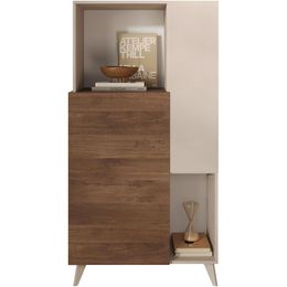 Inosign Highboard »Monaco Höhe 154 cm, Stauraumschrank mit 2 Türen (4 Fächer) und 2 offen« Hohe, schmale Kommode – sanftes Schließen, edles Design,...