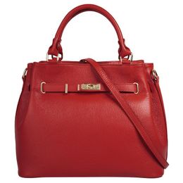 Samantha Look Henkeltasche echt Leder, Made in Italy, geräumige Henkeltasche mit Smartphonefach rot