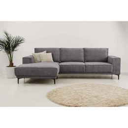 Places of Style Ecksofa »Polsterecke Oland, Struktur, Flachgewebe, Luxus-Microfaser, Boucle« L-Form, 280 cm, Wellenunterfederung, Skandi-Design,...