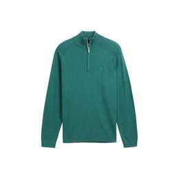 Tom Tailor Troyer mit Logo Stickerei jasper green melange XL XL Strickpullover von Tom Tailor DENIM