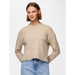 Pieces Strickpullover »PCMALOU LS O-NECK CUTLINE KNIT NOOS BC« Taupe Gray Detail:MELANGE XXL XXL Pullover von Pieces