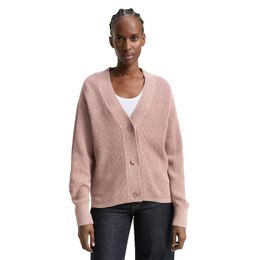 Tom Tailor Denim Cardigan mit Strickstruktur und Knopfleiste Antique Rose Melange L (40) L (40) Cardigan von Tom Tailor Denim