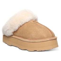 Bearpaw Hausschuh »RETRO PLATFORM«, Mules, Clog, Slides mit Plateausohle hellbraun 42 42 Cooler Retro-Schlupfschuh zum wohlfühlen