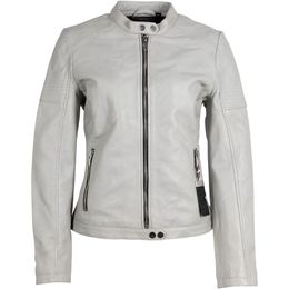 Mauritius Lederjacke »2Wima« mit Druckknöpfen, mit Ärmelsteppungen light grey 4XL
