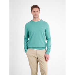 Lerros Strickpullover »Herren Basic Strickpullover« FJORD BLUE MELANGE XXL XXL MODERN FIT (schmale Passform)