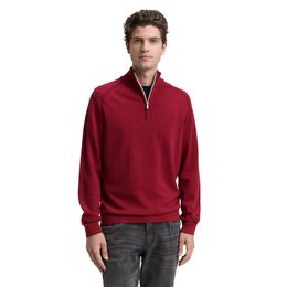 Tom Tailor Troyer mit Logo Stickerei dark samba red melange XXL XXL Strickpullover von Tom Tailor DENIM