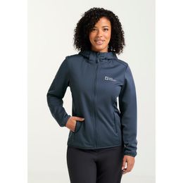 Jack Wolfskin Damen Softshelljacke &raquo;WINDHAIN HOODY W&laquo; mit Kapuze blau XL (46)