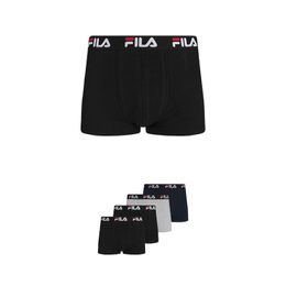 Fila Boxershorts 4er Pack, bequem, Baumwollmix, elastisch, weich, sportlich, ohne Eingriff black/grey/navy M M Herren-Trunks von Fila