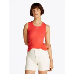 Tommy Jeans Tanktop »TJW ESSENTIAL RIB TANK EXT«, mit gerippter Struktur Bright Vermillion XXL (44) XXL (44) Damen-Top von Tommy Jeans