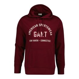 Gant Sweatshirt »PRINTED GRAPHIC« mit Kapuze, regular fit, Kängurutasche PLUMPED RED L L Kapuzensweatshirt von Gant