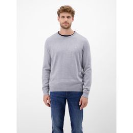 Lerros Strickpullover »Herren Basic Strickpullover« PLATINUM GREY MELANGE M M MODERN FIT (schmale Passform)
