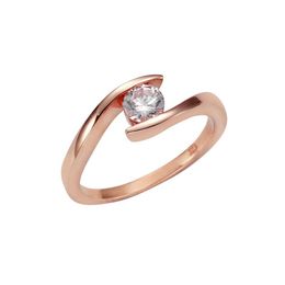 Vivance Fingerring »925 Silber rosé vergoldet Zirkonia« rot 16,5 Klassischer Ring aus echtem 925 Silber vergoldet
