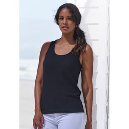 Vivance Tr&auml;gertop &raquo;mit tropfenf&ouml;rmigem Cut-Out am R&uuml;cken&laquo; 2er-Pack, aus weicher Piqu&eacute;-Qualit&auml;t creme, schwarz 32/34 32/34 Kleiner Cut-Out am R&uuml;cken