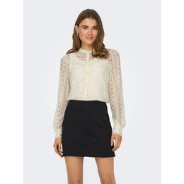 Only Spitzenbluse »ONLREBA LACE L/S SHIRT WVN NOOS« Egret S S Langarmbluse von Only