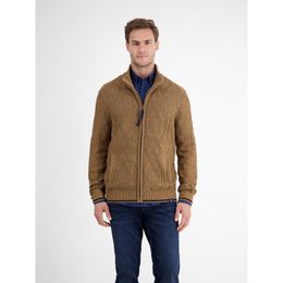 Lerros Strickjacke »Herren-Strickjacke mit Zopfmuster« LIGHT COFFEE M M Perfekt für kühle Tage oder als schickes Layering-Piece
