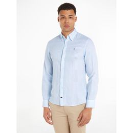 Tommy Hilfiger Langarmhemd »CL W-COTTON LINEN STRIPE SHIRT« modisch gestreift Light Blue / Optic White 37 - N-Gr N-Gr 37 Hemd mit Streifen von...