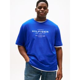 Tommy Hilfiger Big & Tall TOMMY HILFIGER BIG & TALL T-Shirt »HILFIGER STACK GRAPHIC TEE« Große Größen Wedge Blue 5XL 5XL T-Shirt von Tommy Hilfiger
