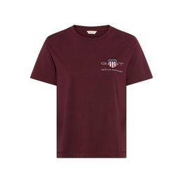 Gant T-Shirt »REG ARCHIVE SHIELD SS T-SHIRT« Stickerei, Rundhals PLUM WINE L L Rundhalsshirt von Gant