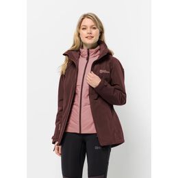 Jack Wolfskin 3-in-1-Funktionsjacke &raquo;BERGLAND 3IN1 JKT W&laquo; mit Kapuze dark-maroon L (42/44) L (42/44) 3-in-1-Jacke