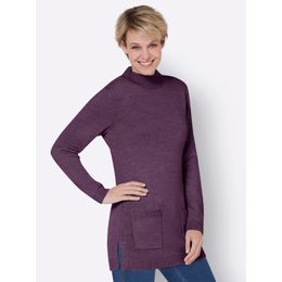 WITT Damen Longpullover mit Stehkragen, traube, Gr&ouml;&szlig;e 52