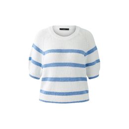 Oui Pullover in Wei&szlig;/ Blau - 58% | Gr&ouml;&szlig;e 40 | Damen-pullover-cardigans