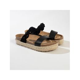 BACKSUN Leder-Pantoletten in Schwarz - 52% | Gr&ouml;&szlig;e 39 | Damen-pantoletten
