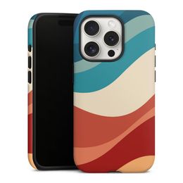 DeinDesign iPhone 15 Pro Handy Panzer Handyh&uuml;lle robuste Outdoor H&uuml;lle Schutzh&uuml;lle matt Ombre Wave Colour Tough Case
