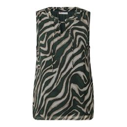 Street One Blusentop Damen Größe XXXL hellbeige / dunkelgrün / weiß