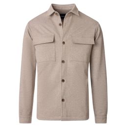 Langarmhemd Venti "Venti Hemdjacke uni", Herren, Gr. 46, Normalgrößen, beige, 72% Polyester, 16% Viskose, 7% Elasthan, 5% Polyamid, unifarben, Hemden