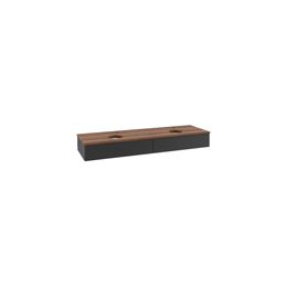 Villeroy & Boch V&B Waschtischunterschrank mit Frontstruktur, mit Beleuchtung Antao 160x50cm, HL, WBP w. wal, bla m Lac ; Villeroy & Boch (L17152PD)