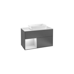 Villeroy & Boch V&B Waschtischunterschrank Wandbeleuchtung Finion 100, Pl b m, Rg glo wh. Lac, si Gr m Lac ; Villeroy & Boch (G772GFHJ)