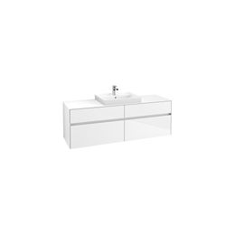 Villeroy & Boch V&B Waschtischunterschrank Collaro 160x54,8x50cm, WT mi, LED 12W, glo wh. ; Villeroy & Boch (C025B0DH)