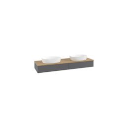 Villeroy & Boch V&B Waschtischunterschrank mit Frontstruktur, mit Beleuchtung Antao 160x50cm, WBP hon. Oa, Anthrac. m Lac ; Villeroy & Boch (L17111GK)