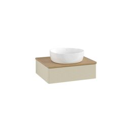 Villeroy & Boch V&B Waschtischunterschrank mit Frontstruktur -Beleuchtung Antao 60x19x50cm, WBP hon. Oa, si Gr m Lac ; Villeroy & Boch (L07111HJ)