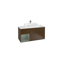 Villeroy & Boch V&B Waschtischunterschrank Finion 120cm, Pl w m, Rg li Oli. m Lac, wal ven ; Villeroy & Boch (F161GMGN)