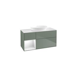 Villeroy & Boch V&B Waschtischunterschrank Finion 120cm, Pl w m, Rg g wh. Lac, Oli. m Lac ; Villeroy & Boch (FA61GFGM)