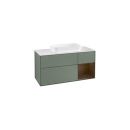Villeroy & Boch V&B Waschtischunterschrank Wandbeleuchtung Finion 120cm, Pl w m, Rg re wal ven, Oli. m Lac ; Villeroy & Boch (G301GNGM)