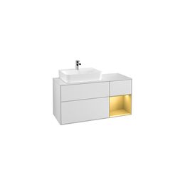 Villeroy & Boch V&B Waschtischunterschrank Wandbeleuchtung Finion 120cm, Pl wh. m, Reg li gol m, wh. m Lac ; Villeroy & Boch (G151HFMT)