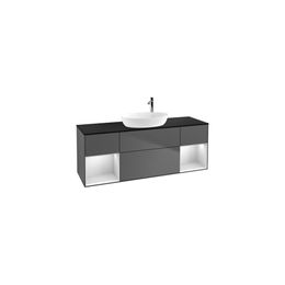Villeroy & Boch V&B Waschtischunterschrank Finion 160cm, Pl b m, Reg wh. m Lac, Anthrac. m ; Villeroy & Boch (F982MTGK)