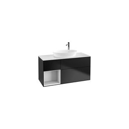 Villeroy & Boch V&B Waschtischunterschrank Wandbeleuchtung Finion 120cm, Pl w m, Rg glo wh. Lac, bla m Lac ; Villeroy & Boch (G941GFPD)