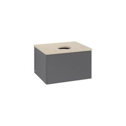 Villeroy & Boch V&B Waschtischunterschrank ohne Frontstruktur -Beleuchtung Antao 60x36x50cm, WBP botti., Anthrac. m Lac ; Villeroy & Boch (L29013GK)