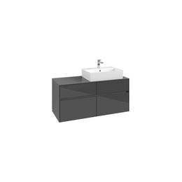 Villeroy & Boch V&B Waschtischunterschrank Collaro 120x54,8x50cm, WT rechts, glossy grey ; Villeroy & Boch (C13000FP)