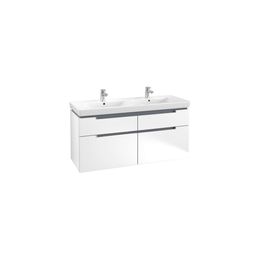 Villeroy & Boch V&B Waschtischunterschrank Subway 2.0 128,7x59x44,9cm, Griff chrom, wei&szlig; matt ; Villeroy & Boch (A91710MS)