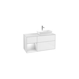 Villeroy & Boch V&B Waschtischunterschrank Wandbeleuchtung Finion 120cm, Pl w m, Rg wh. m Lac, glo wh. Lac ; Villeroy & Boch (G801MTGF)