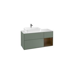 Villeroy & Boch V&B Waschtischunterschrank Wandbeleuchtung Finion 120cm, Pl w m, Rg re wal ven, Oli. m Lac ; Villeroy & Boch (G401GNGM)