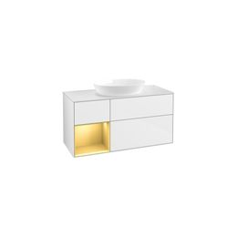 Villeroy & Boch V&B Waschtischunterschrank Finion 120cm, Pl w m, Rg gol m Lac, glo wh. Lac ; Villeroy & Boch (FA61HFGF)