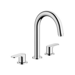 Hansgrohe 3-Loch-Waschtischarmatur Vernis Blend mit Zugstangen-Ablaufgarnitur, chrom (71553000)